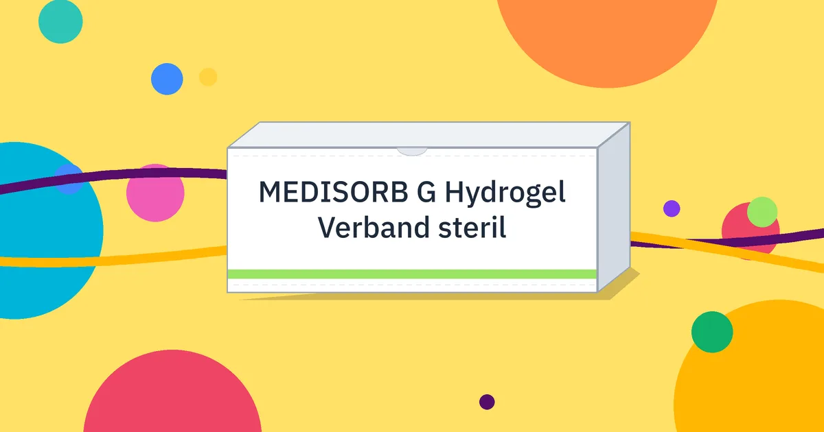 Symbolbild: Packung mit der Aufschrift MEDISORB G Hydrogel Verband steril (PZN 16327430) – Verfügbarkeit und Bezug in Apotheken in Frankfurt am Main