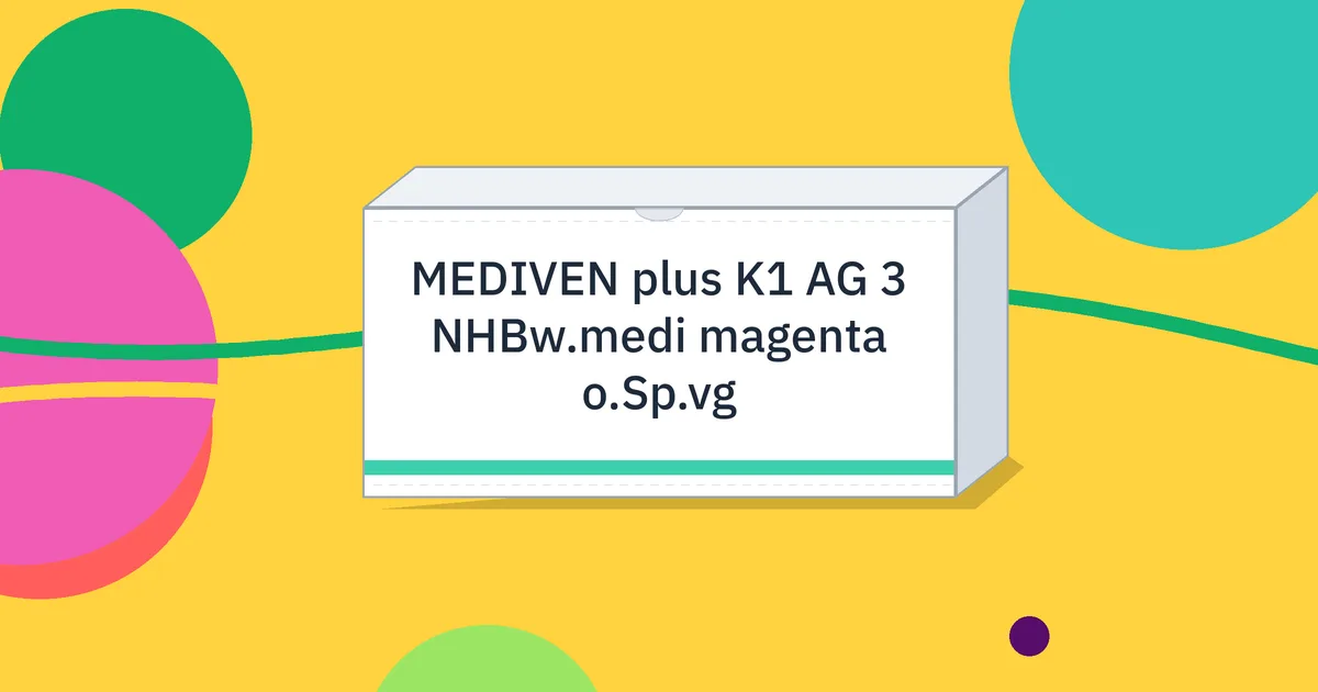 Symbolbild: Packung mit der Aufschrift MEDIVEN plus K1 AG 3 NHBw.medi magenta o.Sp.vg (PZN 15923549) – Verfügbarkeit und Bezug in Apotheken in Frankfurt am Main