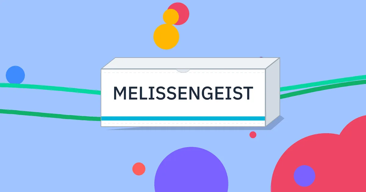 Symbolbild: Packung mit der Aufschrift MELISSENGEIST (PZN 12646115) – Verfügbarkeit und Bezug in Apotheken in Frankfurt am Main