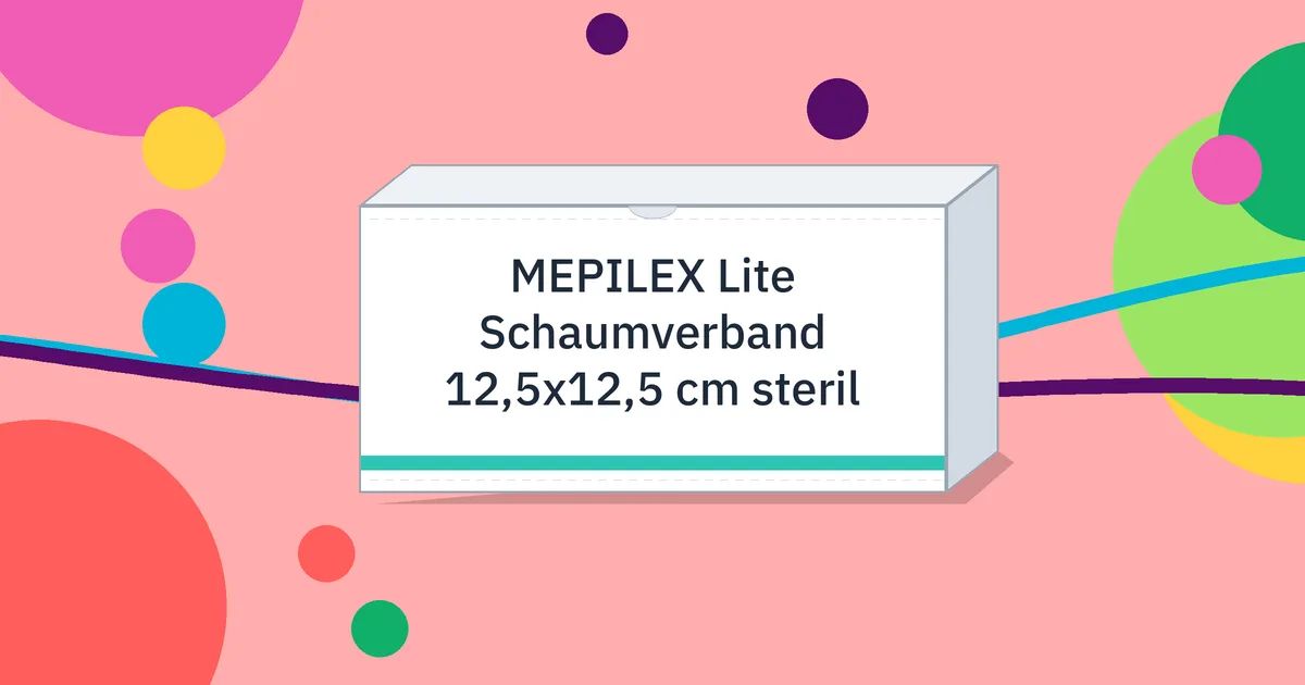Symbolbild: Packung mit der Aufschrift MEPILEX Lite Schaumverband 12,5x12,5 cm steril (PZN 17832733) – Verfügbarkeit und Bezug in Apotheken in Frankfurt am Main