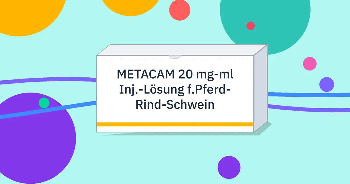 Symbolbild: Packung mit der Aufschrift METACAM 20 mg-ml Inj.-Lösung f.Pferd-Rind-Schwein (PZN 02175689) – Verfügbarkeit und Bezug in Apotheken in Frankfurt am Main