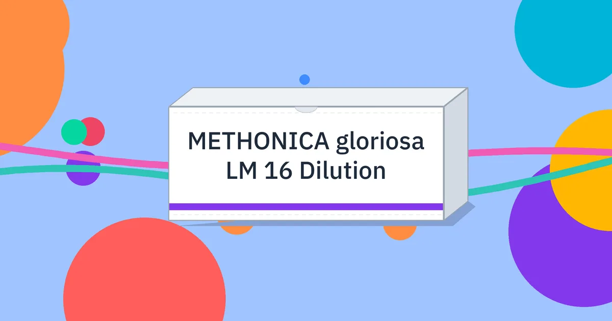 Symbolbild: Packung mit der Aufschrift METHONICA gloriosa LM 16 Dilution (PZN 13606603) – Verfügbarkeit und Bezug in Apotheken in Frankfurt am Main