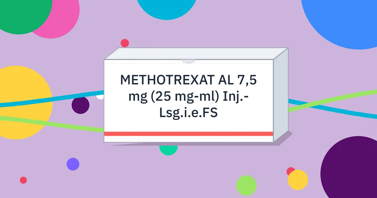 Symbolbild: Packung mit der Aufschrift METHOTREXAT AL 7,5 mg (25 mg-ml) Inj.-Lsg.i.e.FS (PZN 18725175) – Verfügbarkeit und Bezug in Apotheken in Frankfurt am Main