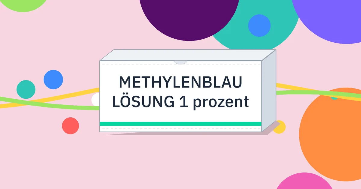 Symbolbild: Packung mit der Aufschrift METHYLENBLAU LÖSUNG 1 prozent (PZN 19231558) – Verfügbarkeit und Bezug in Apotheken in Frankfurt am Main