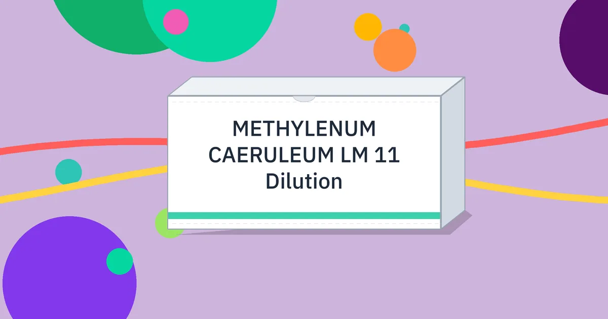Symbolbild: Packung mit der Aufschrift METHYLENUM CAERULEUM LM 11 Dilution (PZN 13607028) – Verfügbarkeit und Bezug in Apotheken in Frankfurt am Main