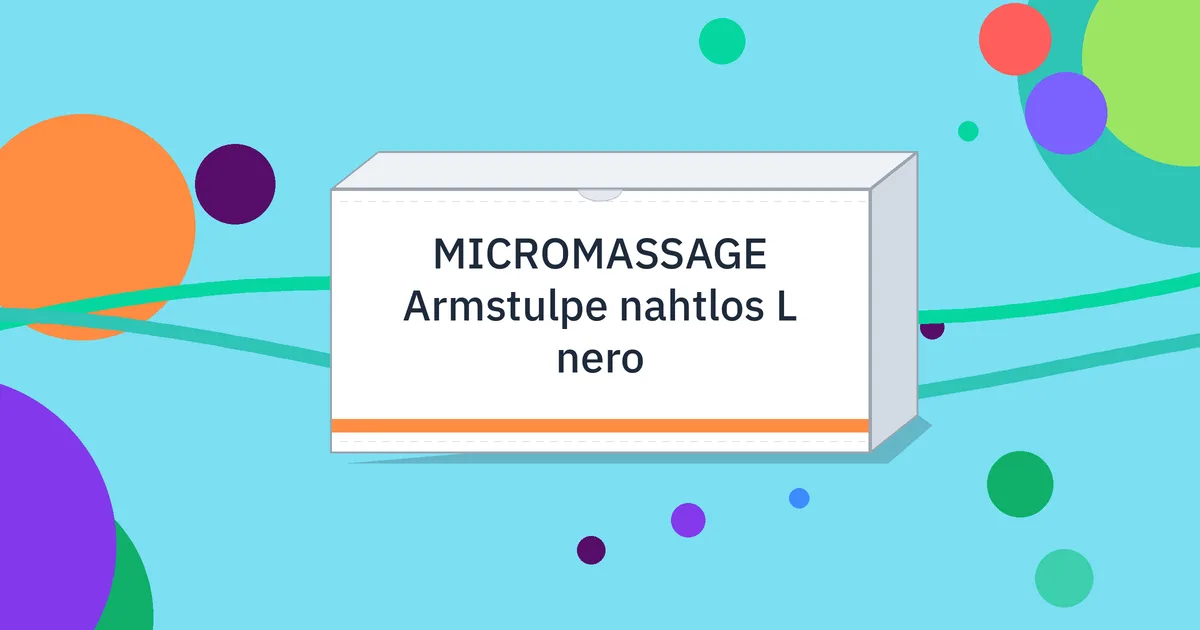 Symbolbild: Packung mit der Aufschrift MICROMASSAGE Armstulpe nahtlos L nero (PZN 16192970) – Verfügbarkeit und Bezug in Apotheken in Frankfurt am Main