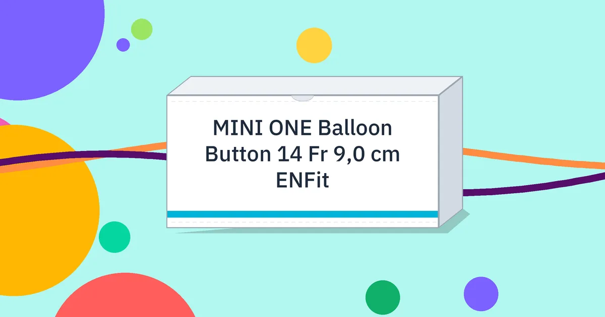Symbolbild: Packung mit der Aufschrift MINI ONE Balloon Button 14 Fr 9,0 cm ENFit (PZN 16240083) – Verfügbarkeit und Bezug in Apotheken in Frankfurt am Main