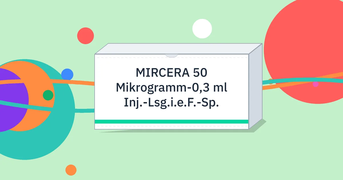 Symbolbild: Packung mit der Aufschrift MIRCERA 50 Mikrogramm-0,3 ml Inj.-Lsg.i.e.F.-Sp. (PZN 09785942) – Verfügbarkeit und Bezug in Apotheken in Frankfurt am Main