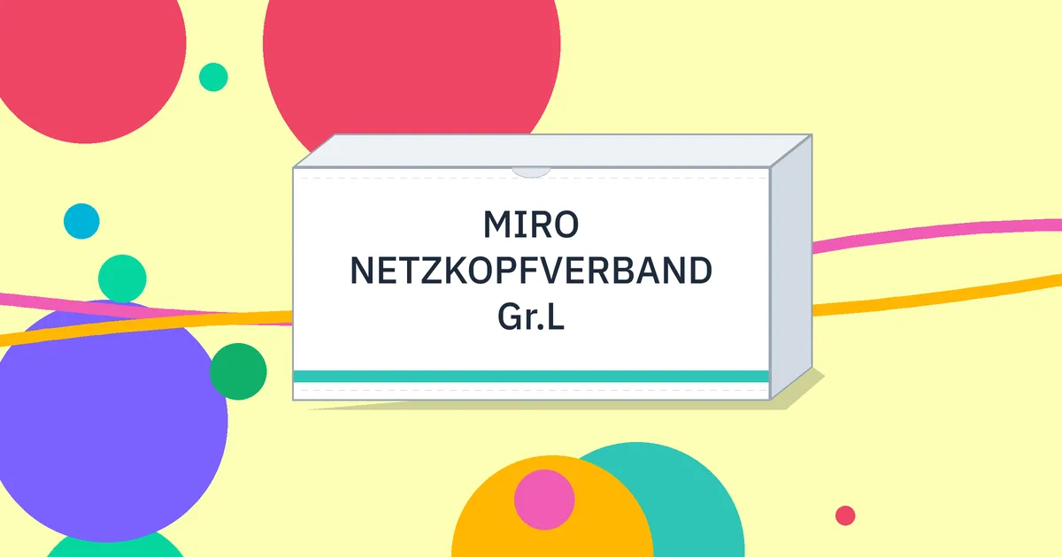 Symbolbild: Packung mit der Aufschrift MIRO NETZKOPFVERBAND Gr.L (PZN 00780541) – Verfügbarkeit und Bezug in Apotheken in Frankfurt am Main