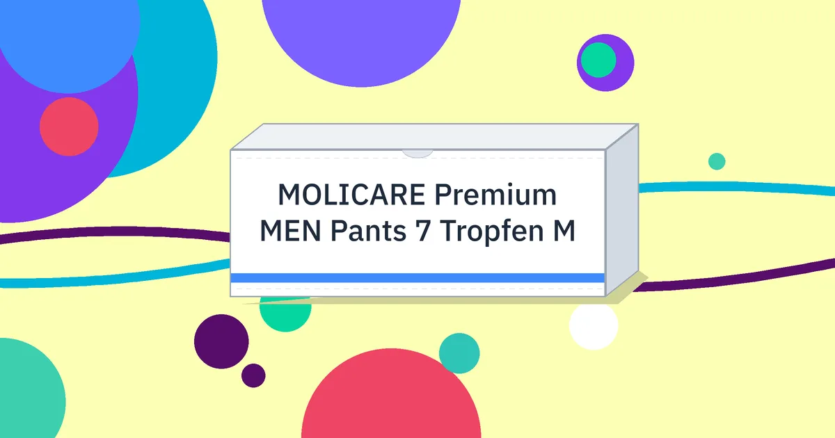 Symbolbild: Packung mit der Aufschrift MOLICARE Premium MEN Pants 7 Tropfen M (PZN 15567416) – Verfügbarkeit und Bezug in Apotheken in Frankfurt am Main