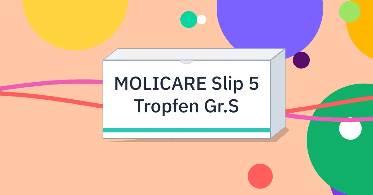 Symbolbild: Packung mit der Aufschrift MOLICARE Slip 5 Tropfen Gr.S (PZN 17925340) – Verfügbarkeit und Bezug in Apotheken in Frankfurt am Main