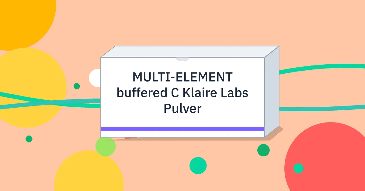 Symbolbild: Packung mit der Aufschrift MULTI-ELEMENT buffered C Klaire Labs Pulver (PZN 17927333) – Verfügbarkeit und Bezug in Apotheken in Frankfurt am Main