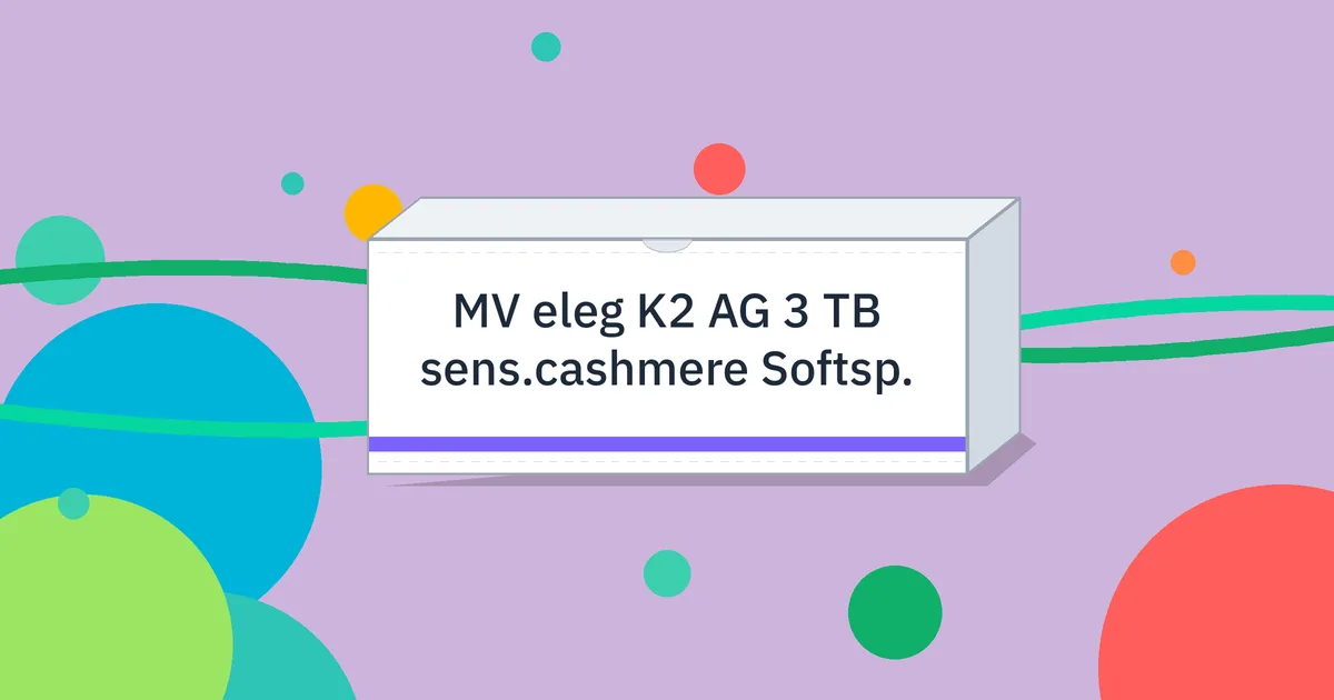 Symbolbild: Packung mit der Aufschrift MV eleg K2 AG 3 TB sens.cashmere Softsp. (PZN 14678705) – Verfügbarkeit und Bezug in Apotheken in Frankfurt am Main