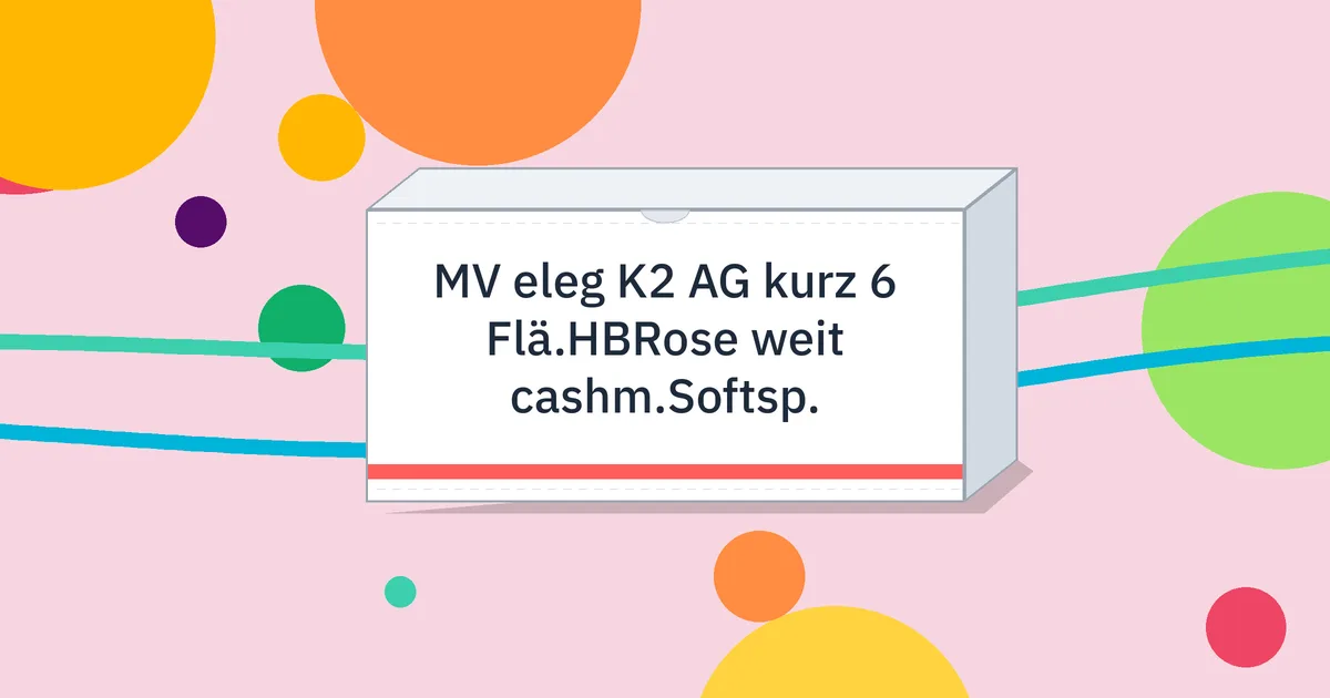 Symbolbild: Packung mit der Aufschrift MV eleg K2 AG kurz 6 Flä.HBRose weit cashm.Softsp. (PZN 15705752) – Verfügbarkeit und Bezug in Apotheken in Frankfurt am Main