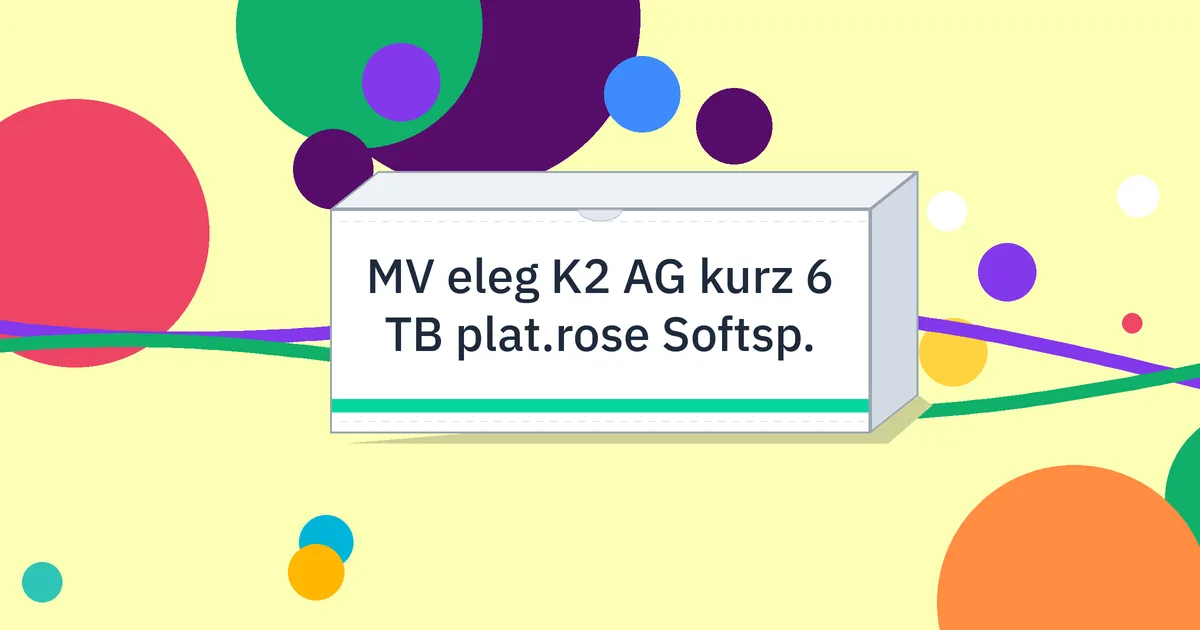 Symbolbild: Packung mit der Aufschrift MV eleg K2 AG kurz 6 TB plat.rose Softsp. (PZN 14696531) – Verfügbarkeit und Bezug in Apotheken in Frankfurt am Main