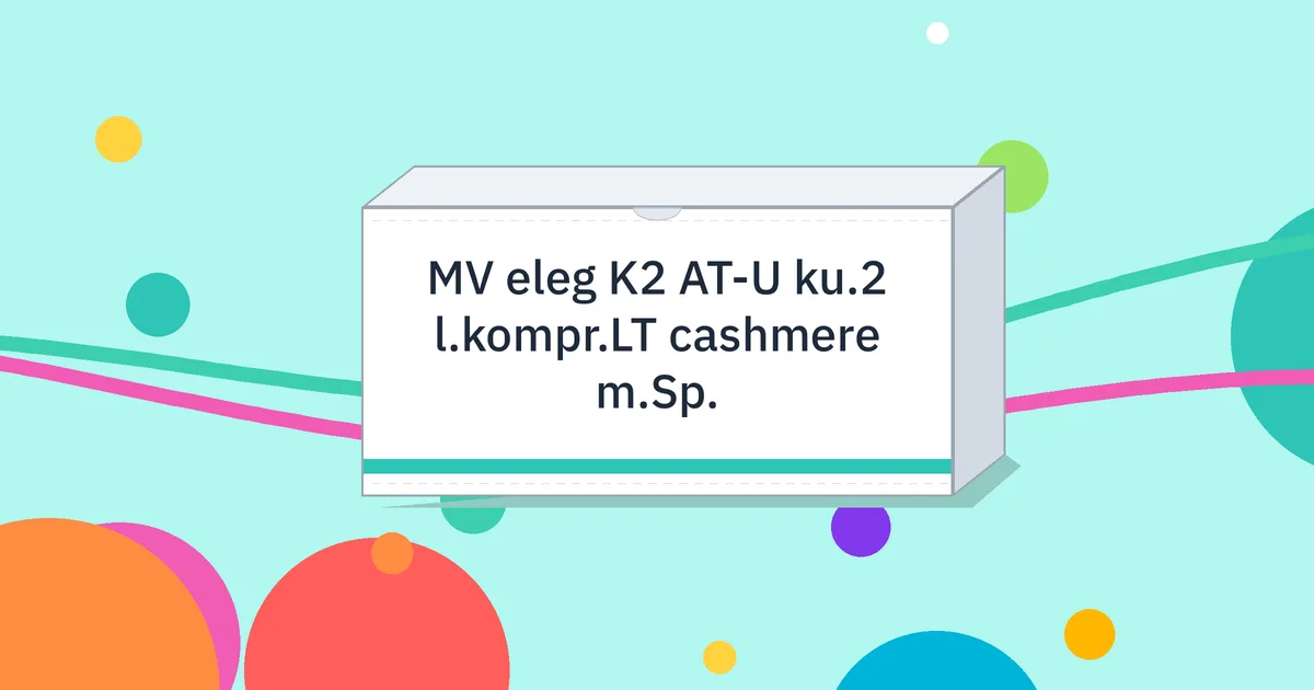Symbolbild: Packung mit der Aufschrift MV eleg K2 AT-U ku.2 l.kompr.LT cashmere m.Sp. (PZN 14665163) – Verfügbarkeit und Bezug in Apotheken in Frankfurt am Main