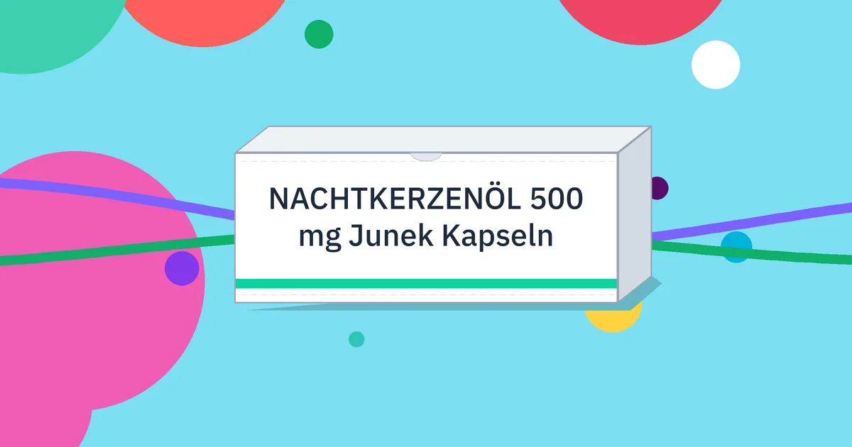 Symbolbild: Packung mit der Aufschrift NACHTKERZENÖL 500 mg Junek Kapseln (PZN 07082774) – Verfügbarkeit und Bezug in Apotheken in Frankfurt am Main