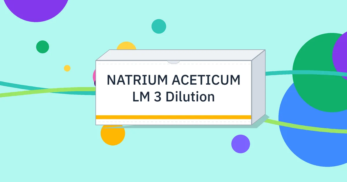 Symbolbild: Packung mit der Aufschrift NATRIUM ACETICUM LM 3 Dilution (PZN 12958814) – Verfügbarkeit und Bezug in Apotheken in Frankfurt am Main