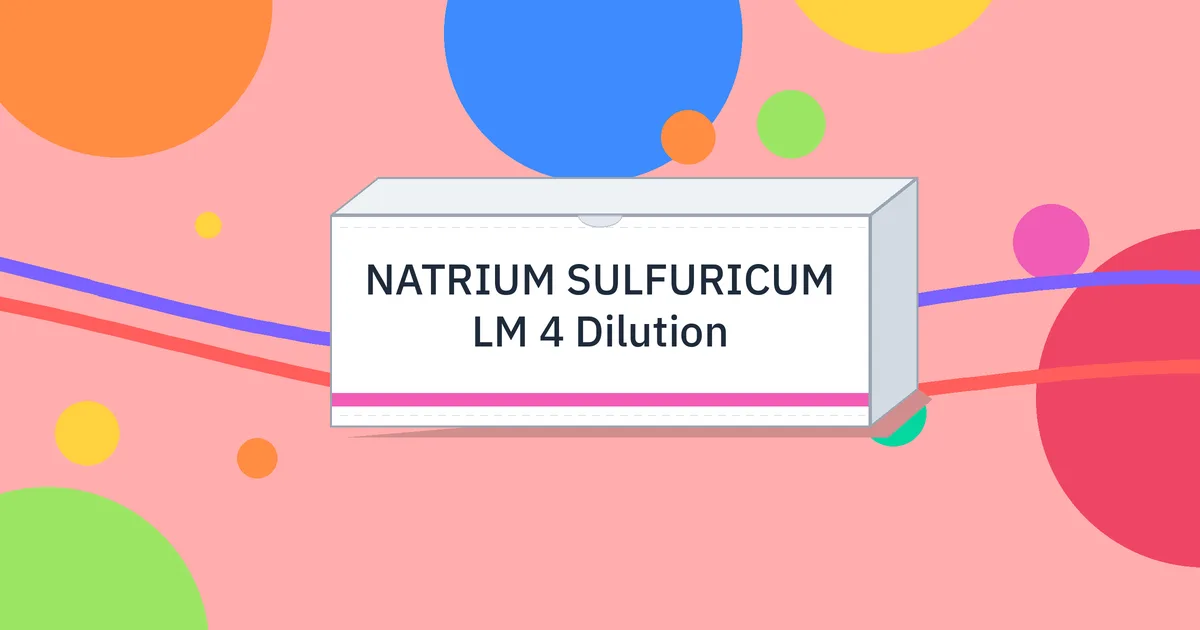 Symbolbild: Packung mit der Aufschrift NATRIUM SULFURICUM LM 4 Dilution (PZN 12967167) – Verfügbarkeit und Bezug in Apotheken in Frankfurt am Main
