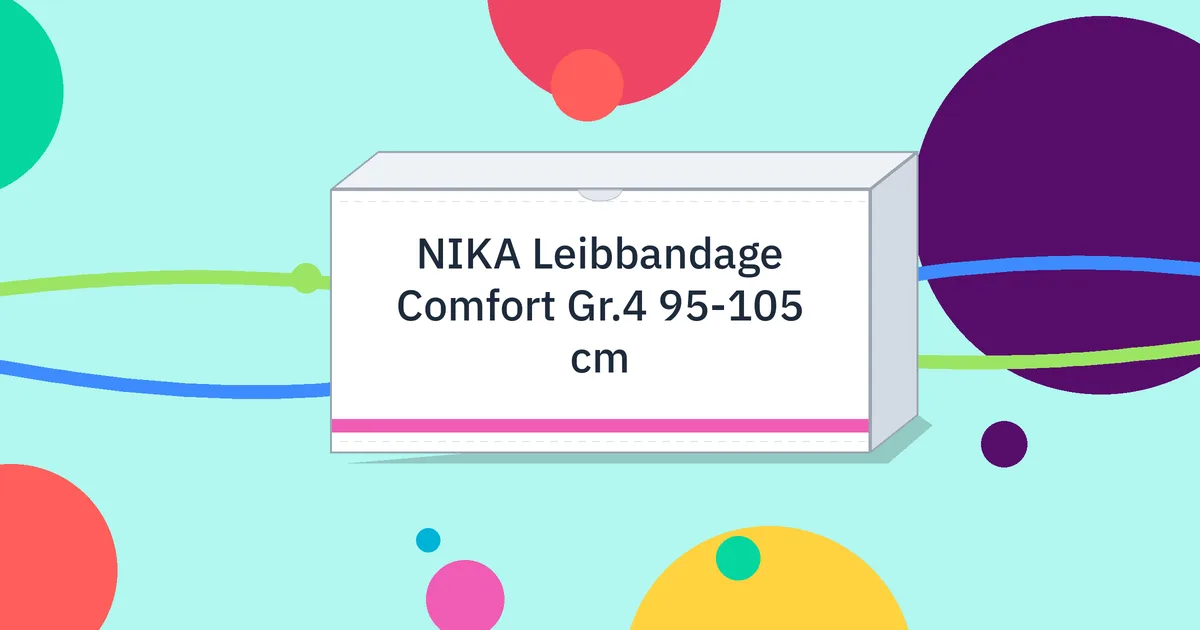 Symbolbild: Packung mit der Aufschrift NIKA Leibbandage Comfort Gr.4 95-105 cm (PZN 18172339) – Verfügbarkeit und Bezug in Apotheken in Frankfurt am Main