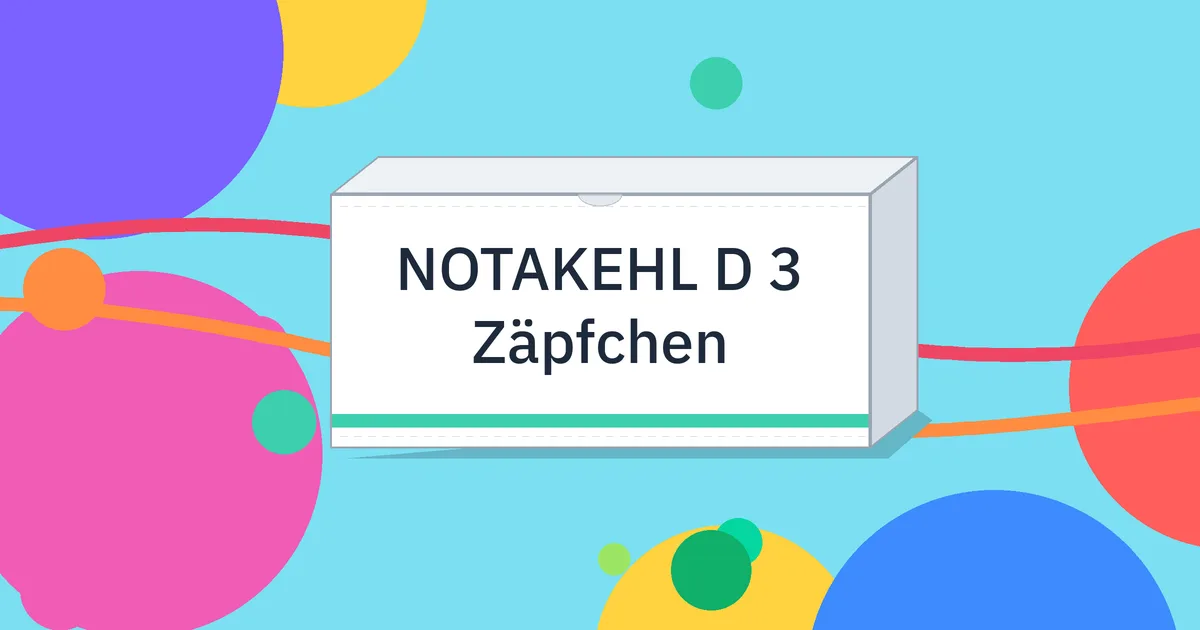 Symbolbild: Packung mit der Aufschrift NOTAKEHL D 3 Zäpfchen (PZN 03207167) – Verfügbarkeit und Bezug in Apotheken in Frankfurt am Main