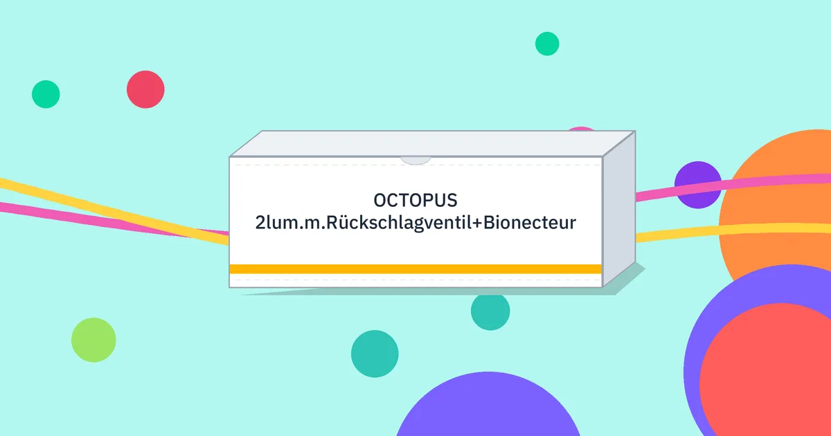 Symbolbild: Packung mit der Aufschrift OCTOPUS 2lum.m.Rückschlagventil+Bionecteur (PZN 02166621) – Verfügbarkeit und Bezug in Apotheken in Frankfurt am Main