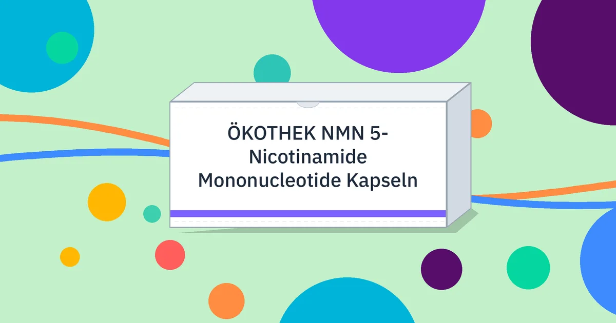 Symbolbild: Packung mit der Aufschrift ÖKOTHEK NMN 5-Nicotinamide Mononucleotide Kapseln (PZN 17585654) – Verfügbarkeit und Bezug in Apotheken in Frankfurt am Main