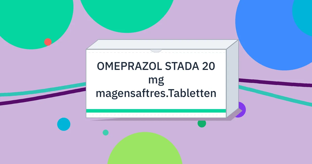 Symbolbild: Packung mit der Aufschrift OMEPRAZOL STADA 20 mg magensaftres.Tabletten (PZN 00613292) – Verfügbarkeit und Bezug in Apotheken in Frankfurt am Main