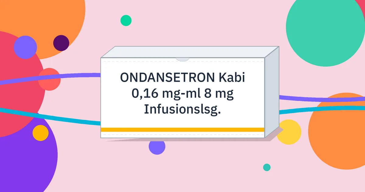 Symbolbild: Packung mit der Aufschrift ONDANSETRON Kabi 0,16 mg-ml 8 mg Infusionslsg. (PZN 18243565) – Verfügbarkeit und Bezug in Apotheken in Frankfurt am Main