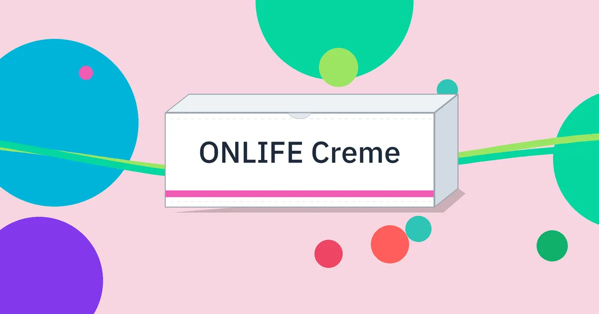 Symbolbild: Packung mit der Aufschrift ONLIFE Creme (PZN 16203515) – Verfügbarkeit und Bezug in Apotheken in Frankfurt am Main
