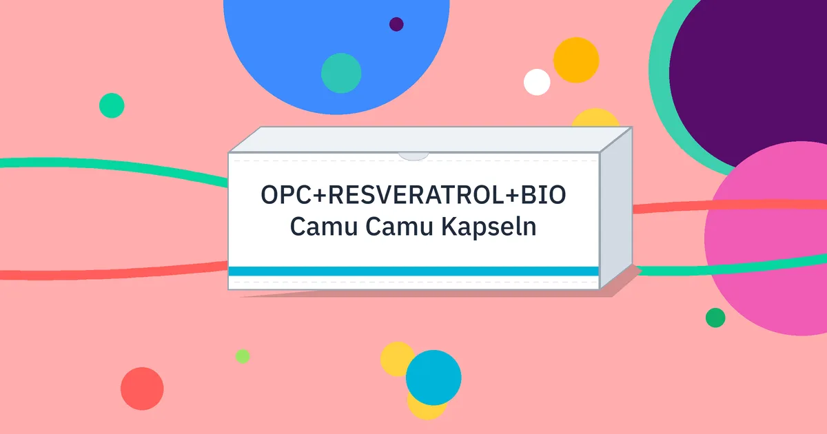Symbolbild: Packung mit der Aufschrift OPC+RESVERATROL+BIO Camu Camu Kapseln (PZN 10008066) – Verfügbarkeit und Bezug in Apotheken in Frankfurt am Main