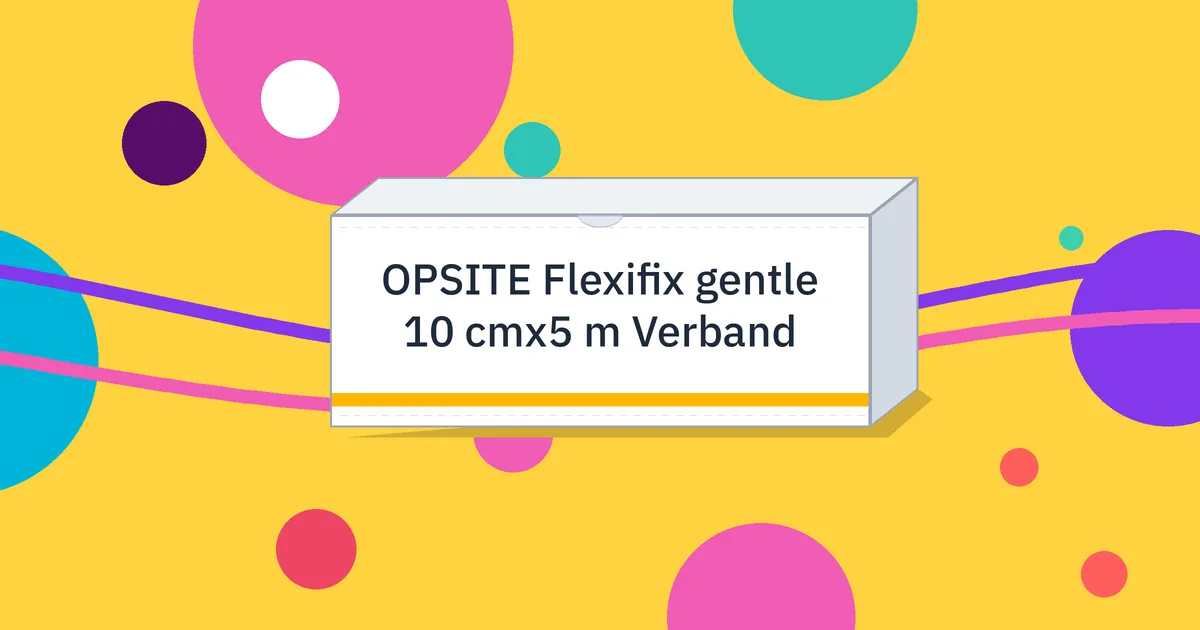Symbolbild: Packung mit der Aufschrift OPSITE Flexifix gentle 10 cmx5 m Verband (PZN 19702880) – Verfügbarkeit und Bezug in Apotheken in Frankfurt am Main