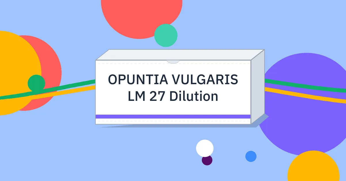 Symbolbild: Packung mit der Aufschrift OPUNTIA VULGARIS LM 27 Dilution (PZN 13627746) – Verfügbarkeit und Bezug in Apotheken in Frankfurt am Main