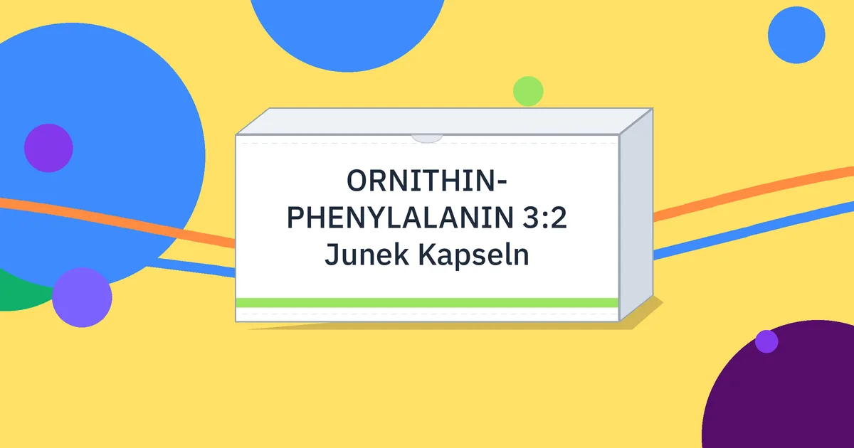 Symbolbild: Packung mit der Aufschrift ORNITHIN-PHENYLALANIN 3:2 Junek Kapseln (PZN 00984108) – Verfügbarkeit und Bezug in Apotheken in Frankfurt am Main