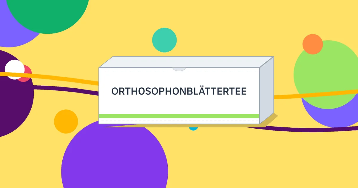 Symbolbild: Packung mit der Aufschrift ORTHOSOPHONBLÄTTERTEE (PZN 00430278) – Verfügbarkeit und Bezug in Apotheken in Frankfurt am Main