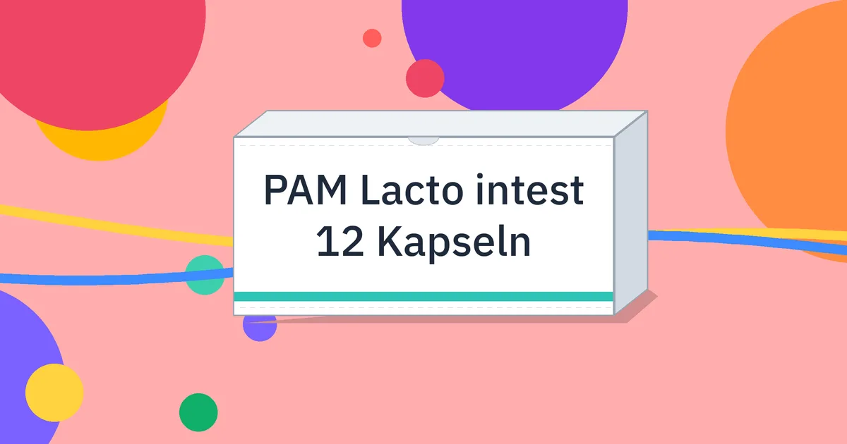 Symbolbild: Packung mit der Aufschrift PAM Lacto intest 12 Kapseln (PZN 20280421) – Verfügbarkeit und Bezug in Apotheken in Frankfurt am Main