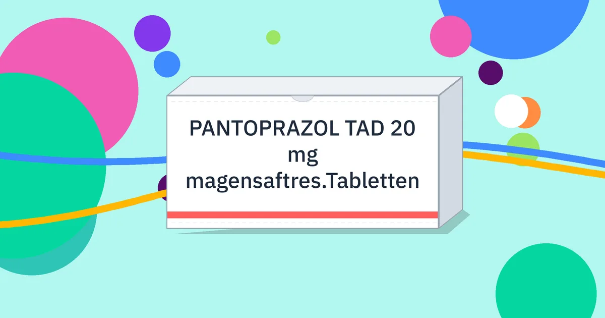 Symbolbild: Packung mit der Aufschrift PANTOPRAZOL TAD 20 mg magensaftres.Tabletten (PZN 18121678) – Verfügbarkeit und Bezug in Apotheken in Frankfurt am Main