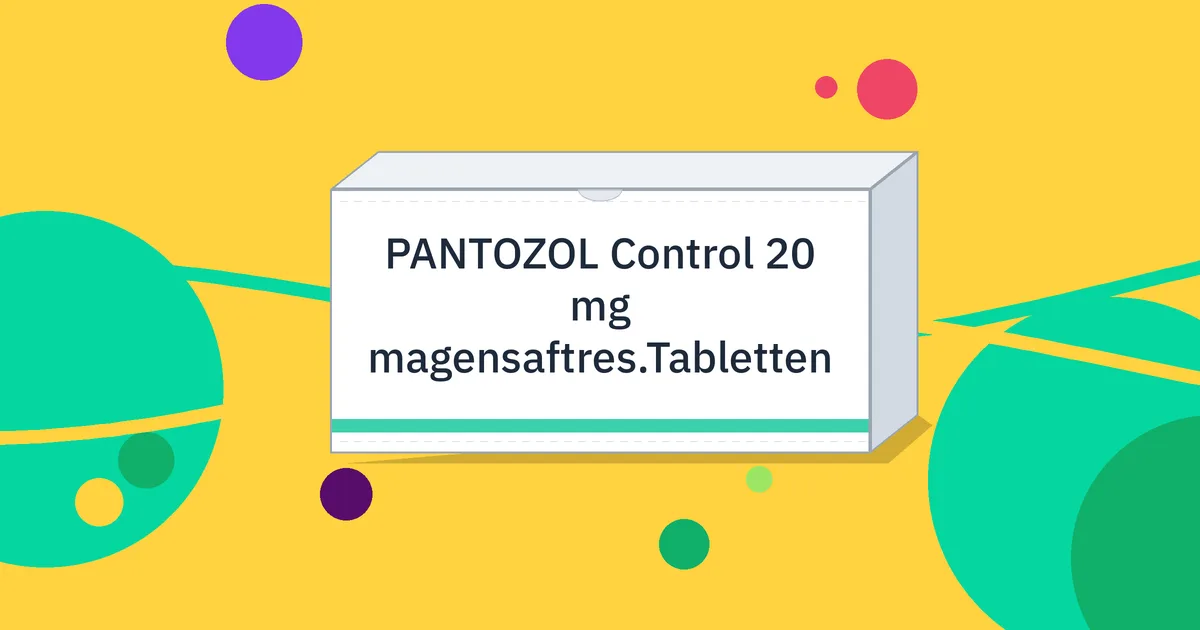 Symbolbild: Packung mit der Aufschrift PANTOZOL Control 20 mg magensaftres.Tabletten (PZN 05124422) – Verfügbarkeit und Bezug in Apotheken in Frankfurt am Main