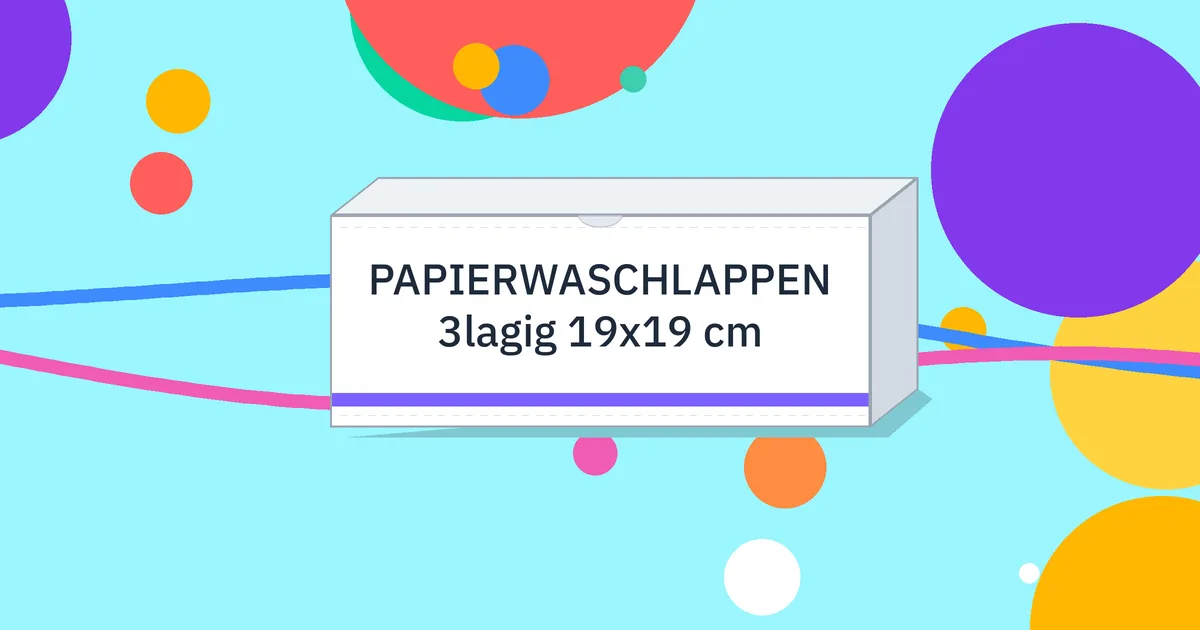 Symbolbild: Packung mit der Aufschrift PAPIERWASCHLAPPEN 3lagig 19x19 cm (PZN 08488165) – Verfügbarkeit und Bezug in Apotheken in Frankfurt am Main