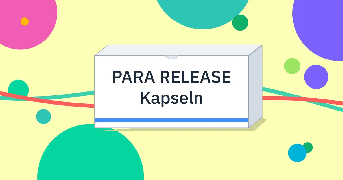 Symbolbild: Packung mit der Aufschrift PARA RELEASE Kapseln (PZN 09508148) – Verfügbarkeit und Bezug in Apotheken in Frankfurt am Main