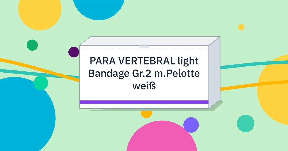 Symbolbild: Packung mit der Aufschrift PARA VERTEBRAL light Bandage Gr.2 m.Pelotte weiß (PZN 10003904) – Verfügbarkeit und Bezug in Apotheken in Frankfurt am Main