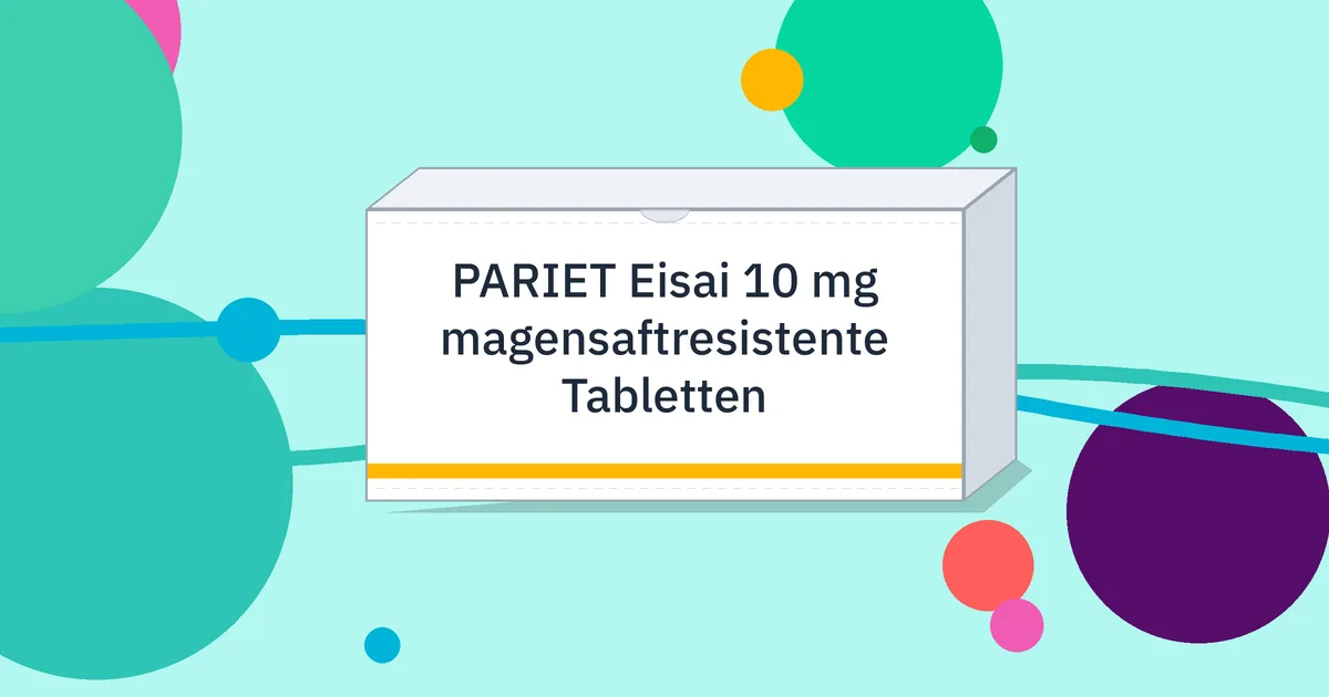 Symbolbild: Packung mit der Aufschrift PARIET Eisai 10 mg magensaftresistente Tabletten (PZN 03743339) – Verfügbarkeit und Bezug in Apotheken in Frankfurt am Main
