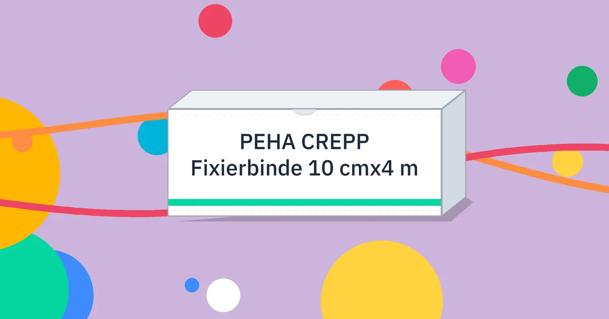 Symbolbild: Packung mit der Aufschrift PEHA CREPP Fixierbinde 10 cmx4 m (PZN 20541011) – Verfügbarkeit und Bezug in Apotheken in Frankfurt am Main