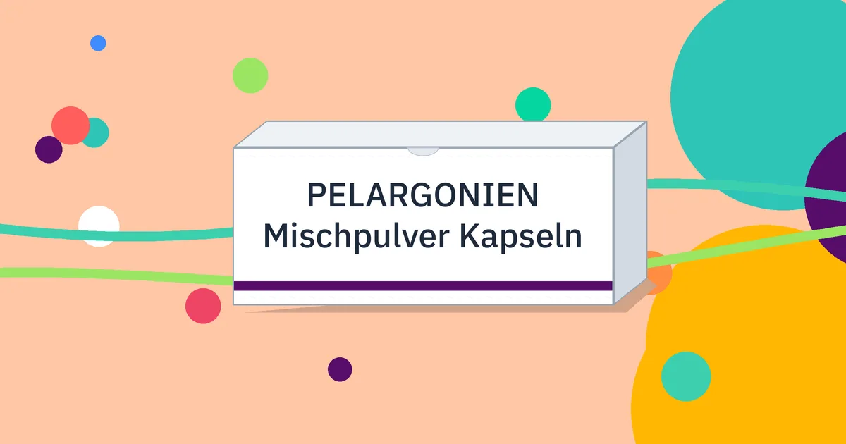 Symbolbild: Packung mit der Aufschrift PELARGONIEN Mischpulver Kapseln (PZN 16325649) – Verfügbarkeit und Bezug in Apotheken in Frankfurt am Main
