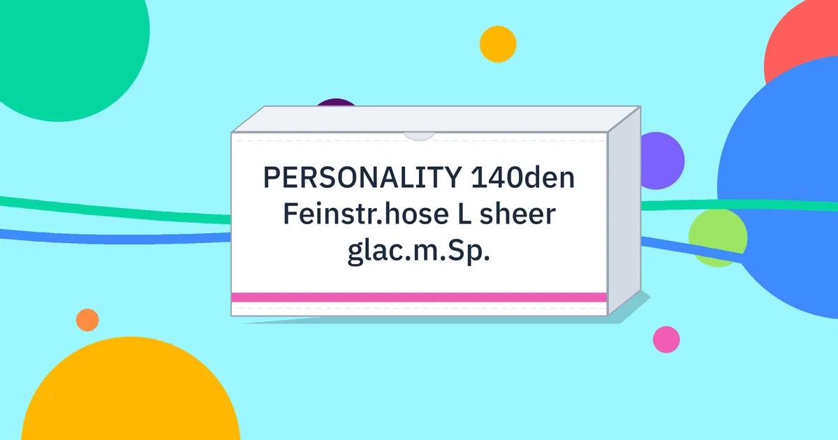 Symbolbild: Packung mit der Aufschrift PERSONALITY 140den Feinstr.hose L sheer glac.m.Sp. (PZN 16189229) – Verfügbarkeit und Bezug in Apotheken in Frankfurt am Main