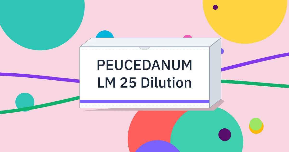 Symbolbild: Packung mit der Aufschrift PEUCEDANUM LM 25 Dilution (PZN 13636633) – Verfügbarkeit und Bezug in Apotheken in Frankfurt am Main