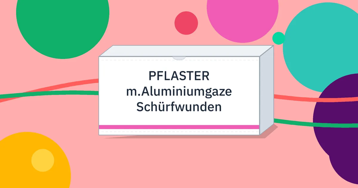 Symbolbild: Packung mit der Aufschrift PFLASTER m.Aluminiumgaze Schürfwunden (PZN 03694405) – Verfügbarkeit und Bezug in Apotheken in Frankfurt am Main