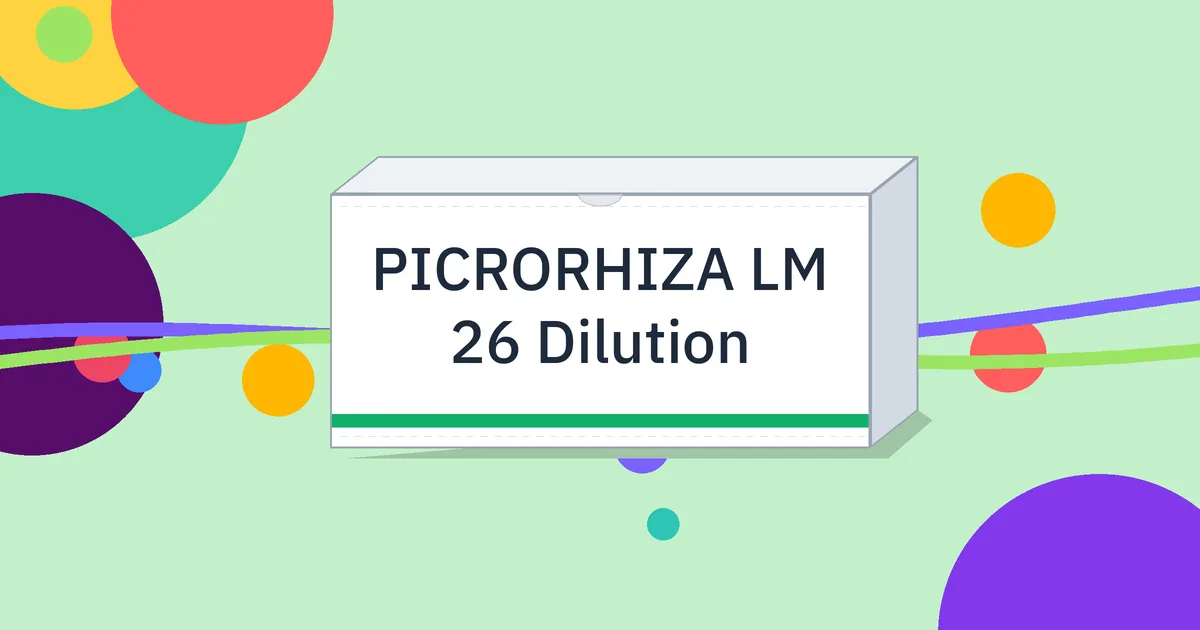 Symbolbild: Packung mit der Aufschrift PICRORHIZA LM 26 Dilution (PZN 13641769) – Verfügbarkeit und Bezug in Apotheken in Frankfurt am Main