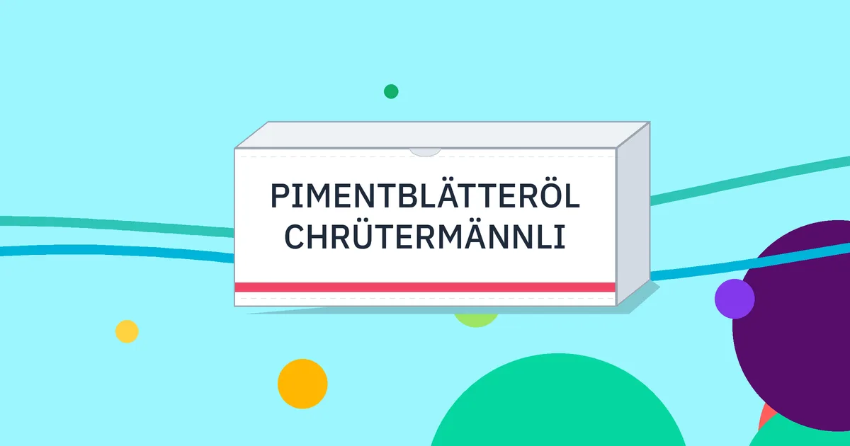 Symbolbild: Packung mit der Aufschrift PIMENTBLÄTTERÖL CHRÜTERMÄNNLI (PZN 07197247) – Verfügbarkeit und Bezug in Apotheken in Frankfurt am Main