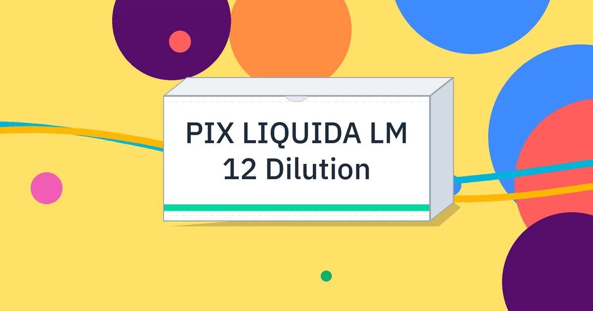 Symbolbild: Packung mit der Aufschrift PIX LIQUIDA LM 12 Dilution (PZN 13646235) – Verfügbarkeit und Bezug in Apotheken in Frankfurt am Main